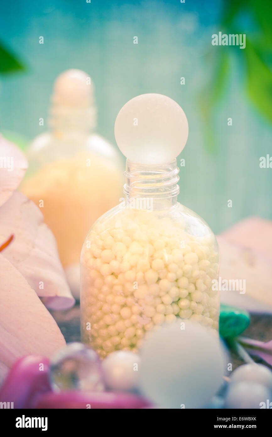 The composition of spa bathing salts and natural flavors Stock Photo ...