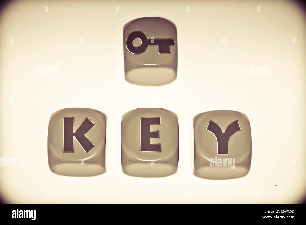 Key symbol with word KEY on cubes Stock Photo - Alamy