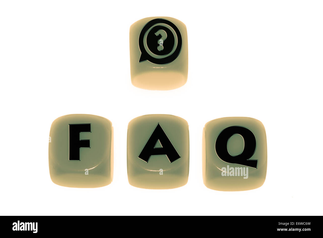 Faq symbol with word FAQ on cubes Stock Photo - Alamy