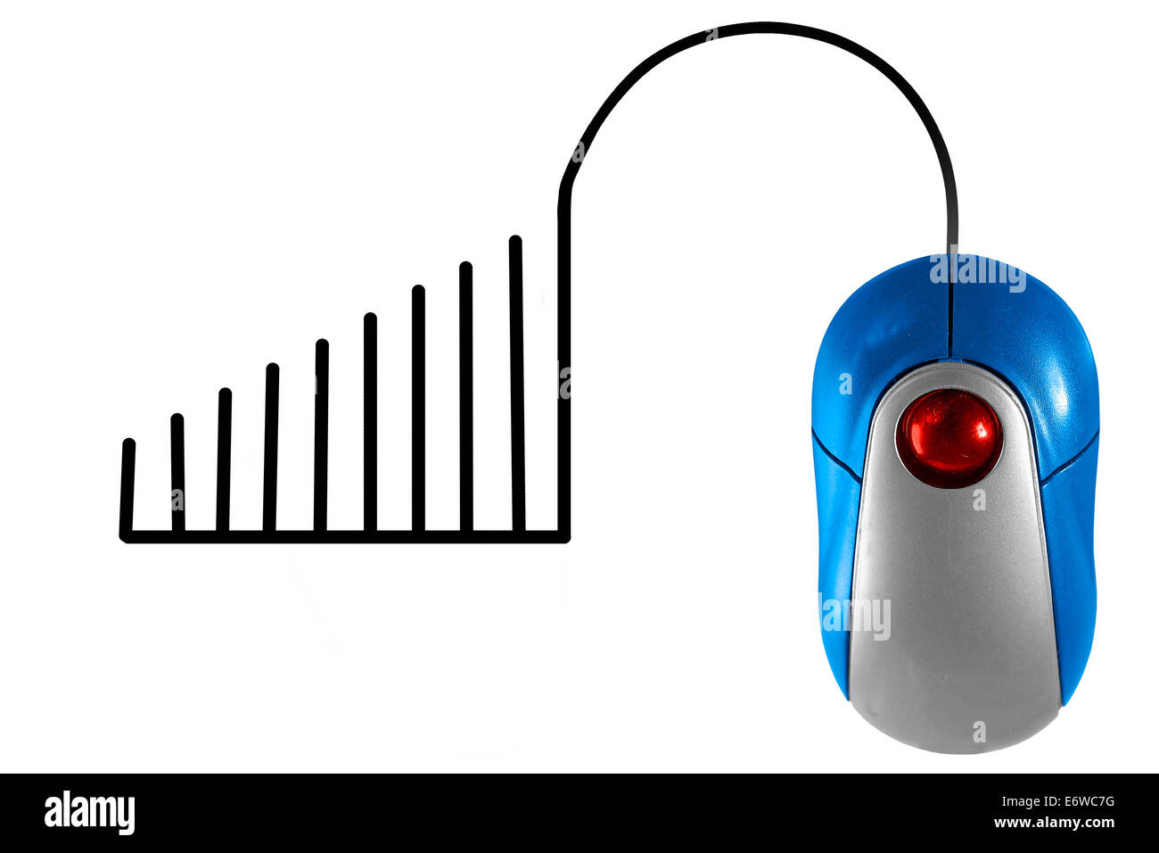 Audio Waveform depicted by computer mouse cable Stock Photo - Alamy
