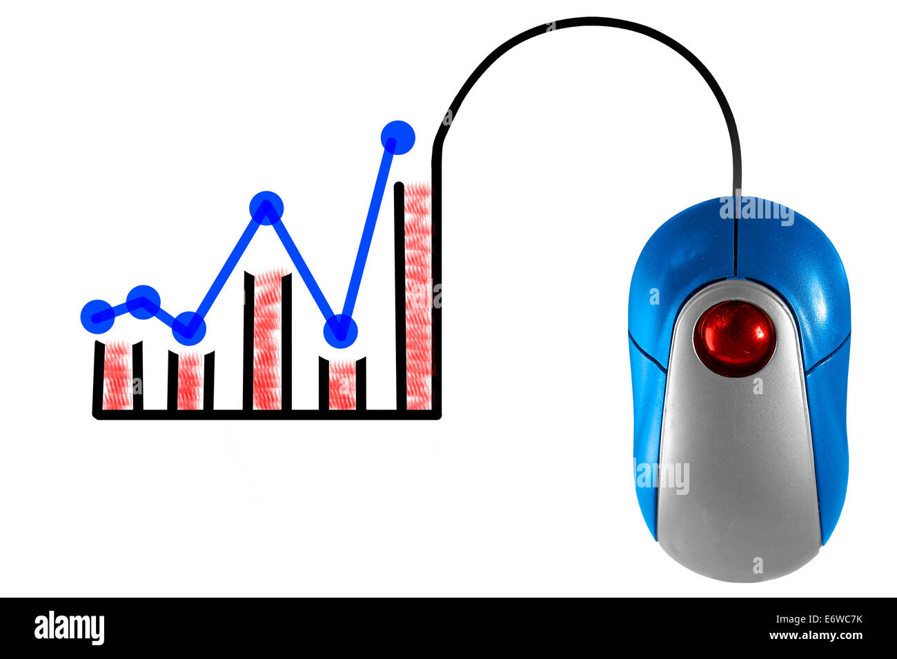 Bar Graph depicted by computer mouse cable Stock Photo - Alamy