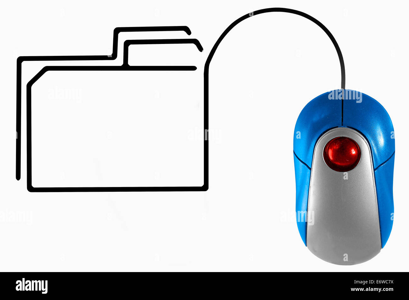 Folder depicted by computer mouse cable Stock Photo - Alamy
