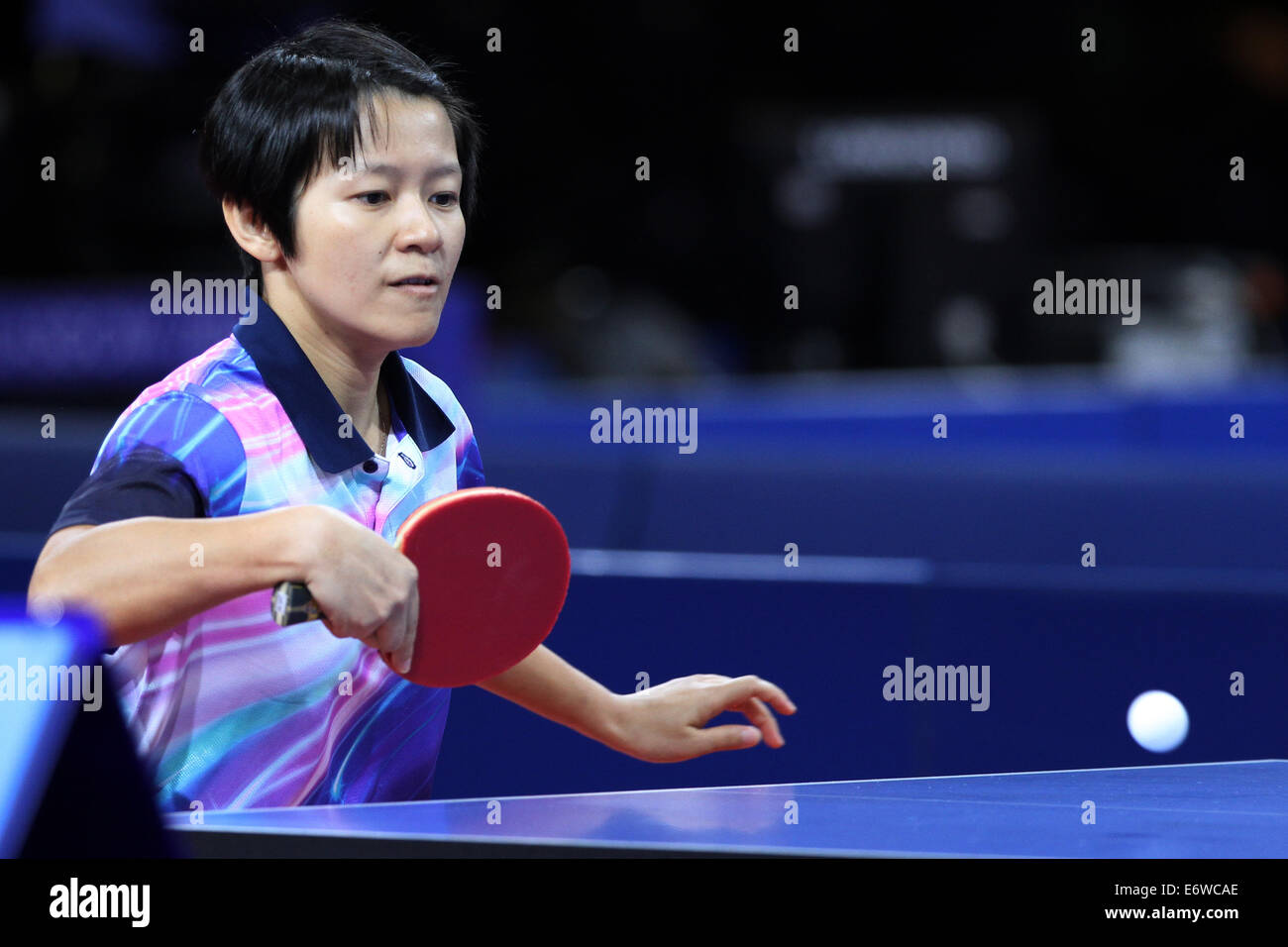 Ng Sock Khim of Malaysia v Singapore in the womens Table Tennis Womens ...