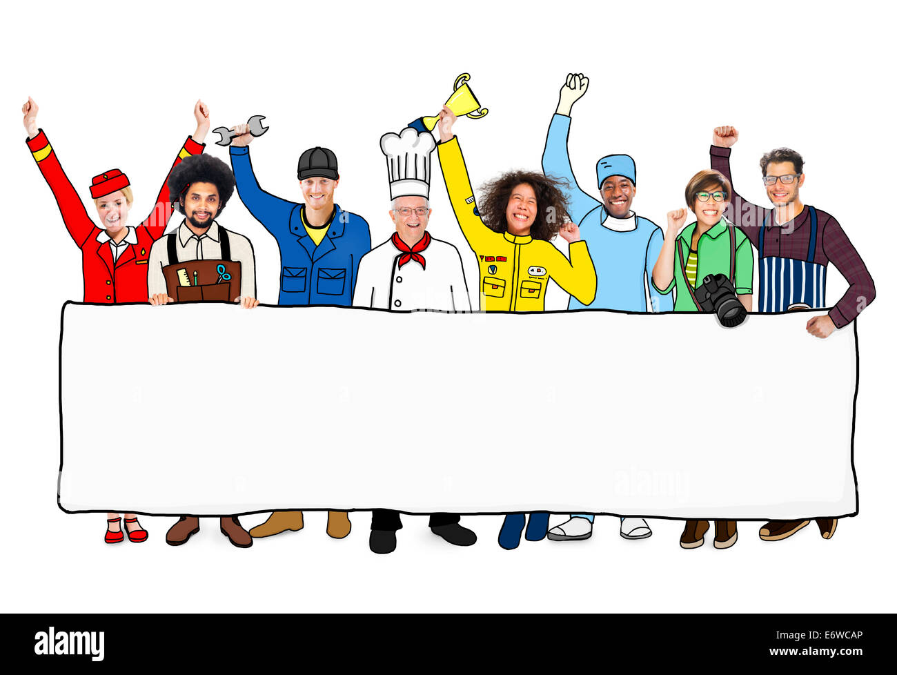 Group of Diverse Multiethnic People with Different Jobs Stock Photo - Alamy