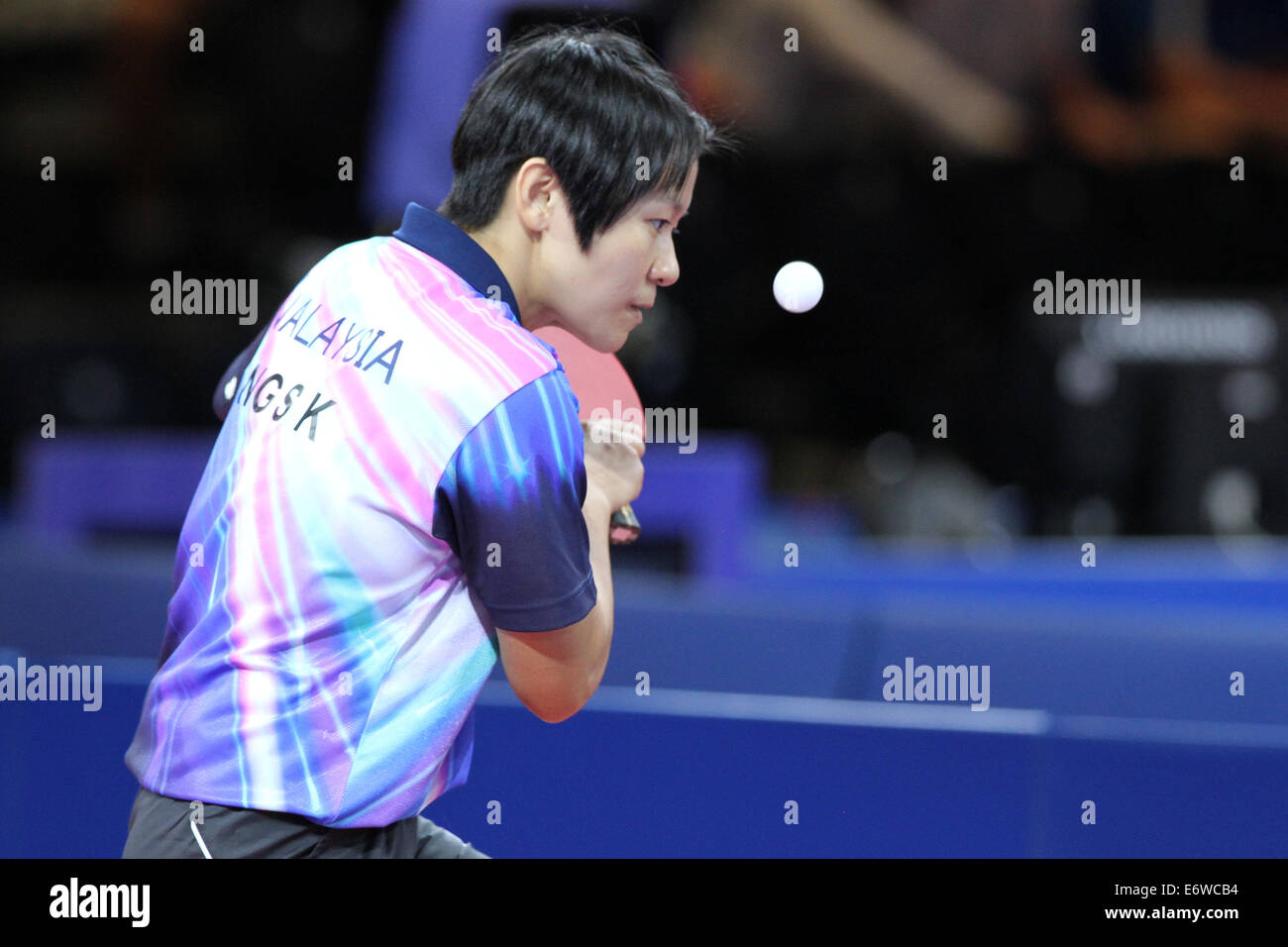 Ng Sock Khim of Malaysia v Singapore in the womens Table Tennis Womens ...