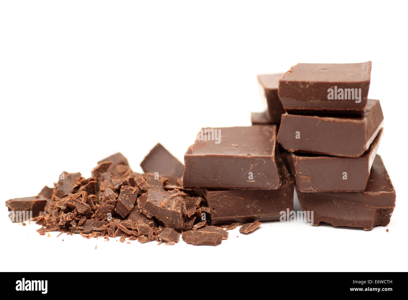 Pieces of chocolate. Closeup Stock Photo - Alamy