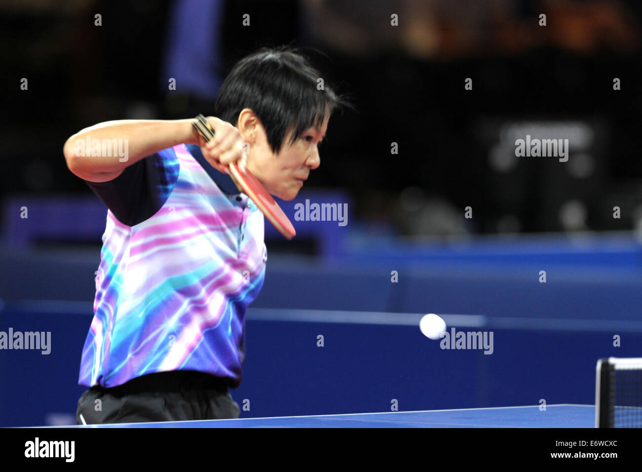 Ng Sock Khim of Malaysia v Singapore in the womens Table Tennis Womens ...