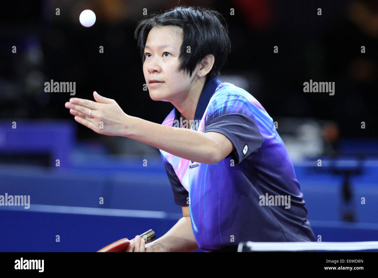 Ng Sock Khim of Malaysia v Singapore in the womens Table Tennis Womens ...