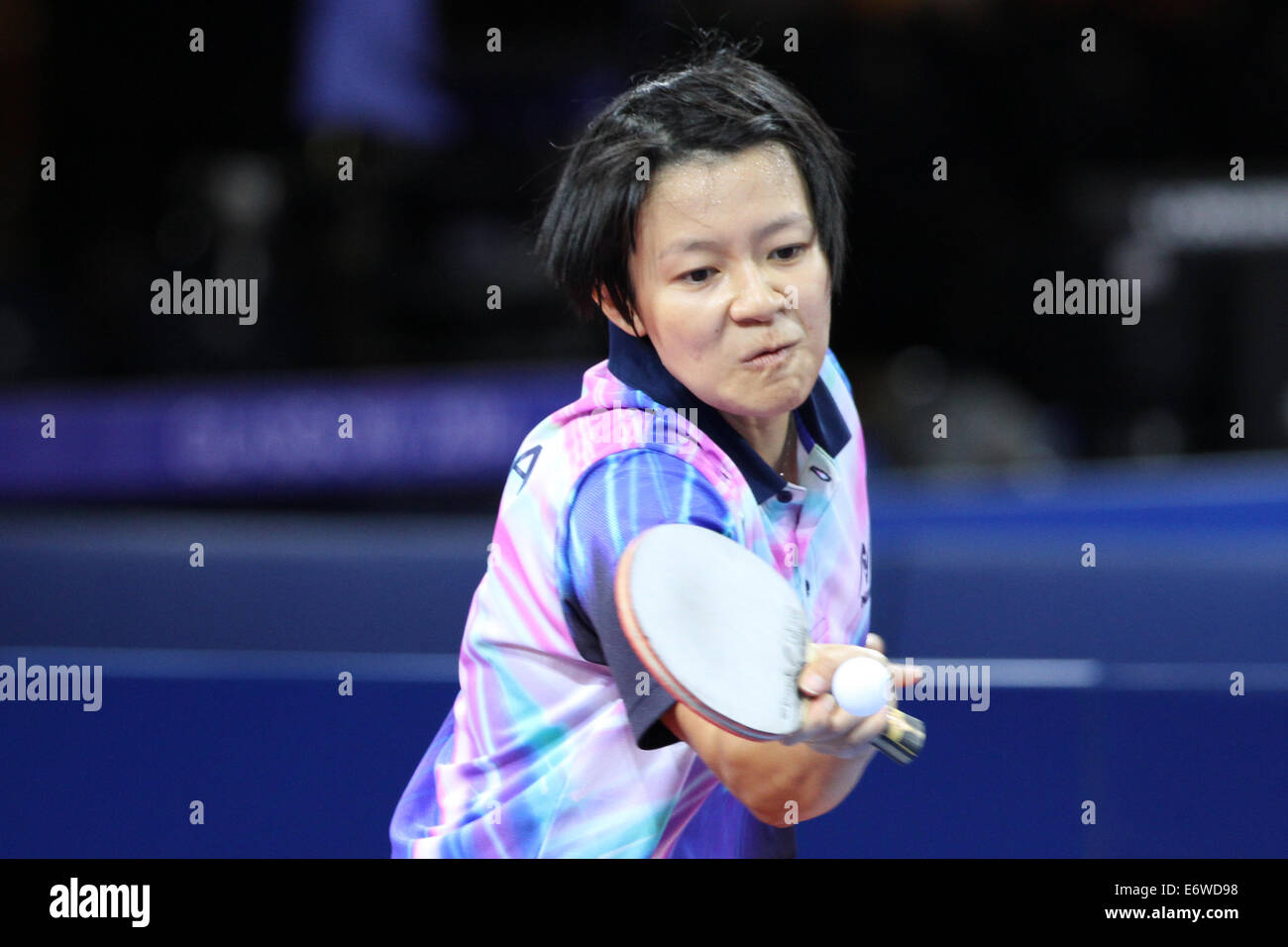 Ng Sock Khim of Malaysia v Singapore in the womens Table Tennis Womens ...