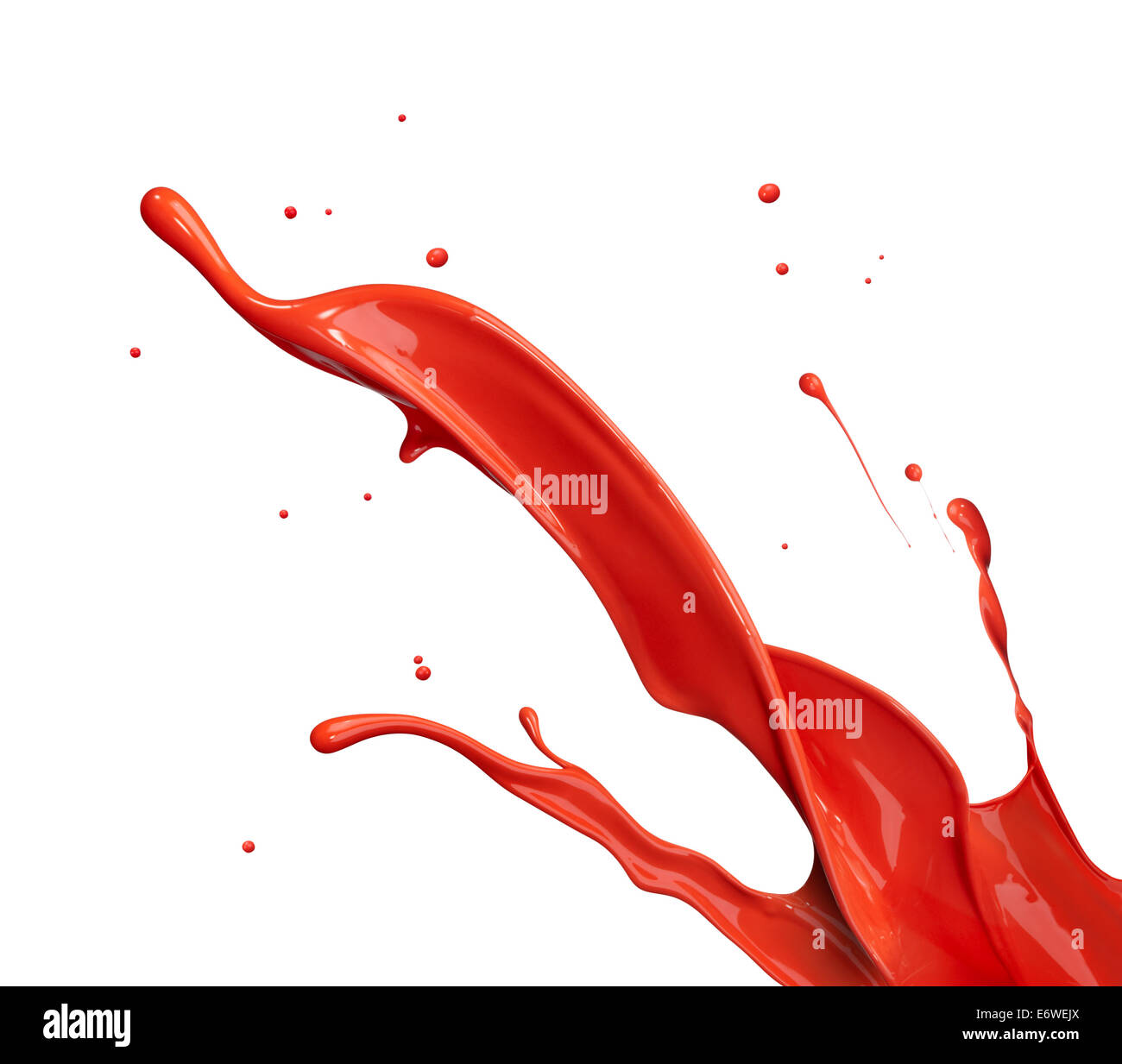 red paint splash isolated on white background Stock Photo - Alamy