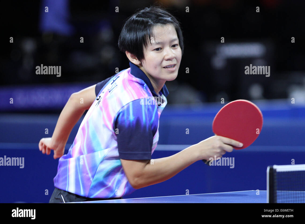 Ng Sock Khim of Malaysia v Singapore in the womens Table Tennis Womens ...