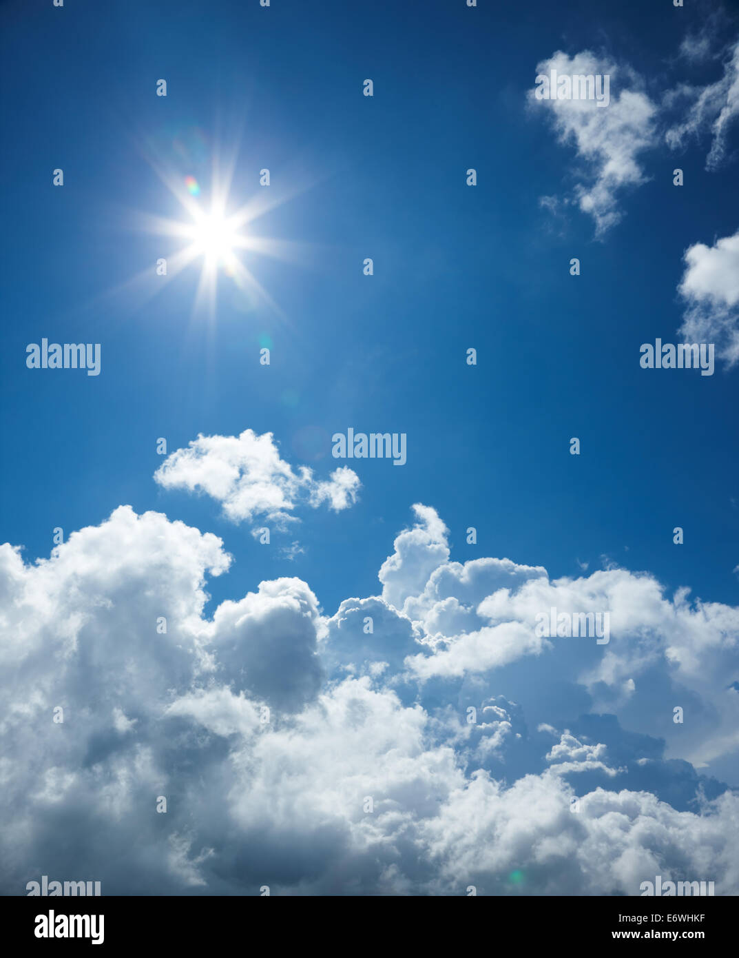 clear blue sky with sun and cloud Stock Photo - Alamy