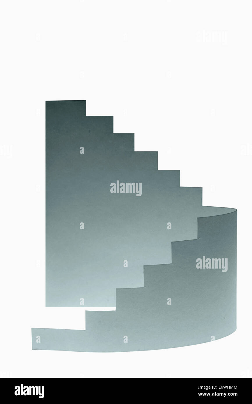 paper composition with stairs side view Stock Photo - Alamy