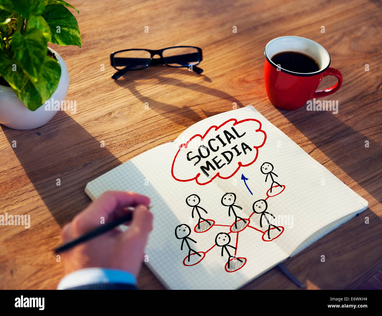 Businessman Brainstorming About Social Media Stock Photo - Alamy