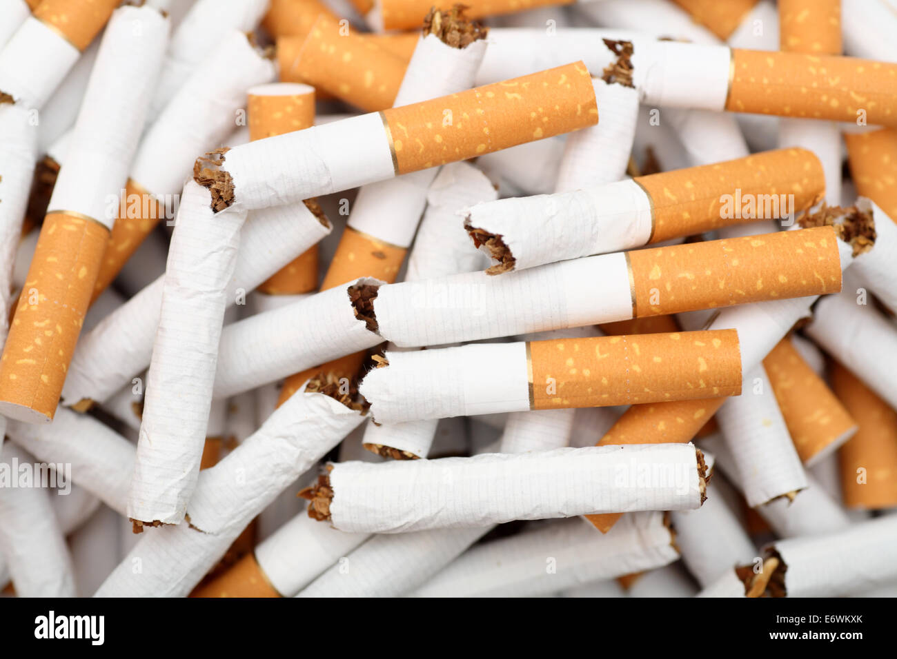 Broken cigarettes closeup Stock Photo - Alamy