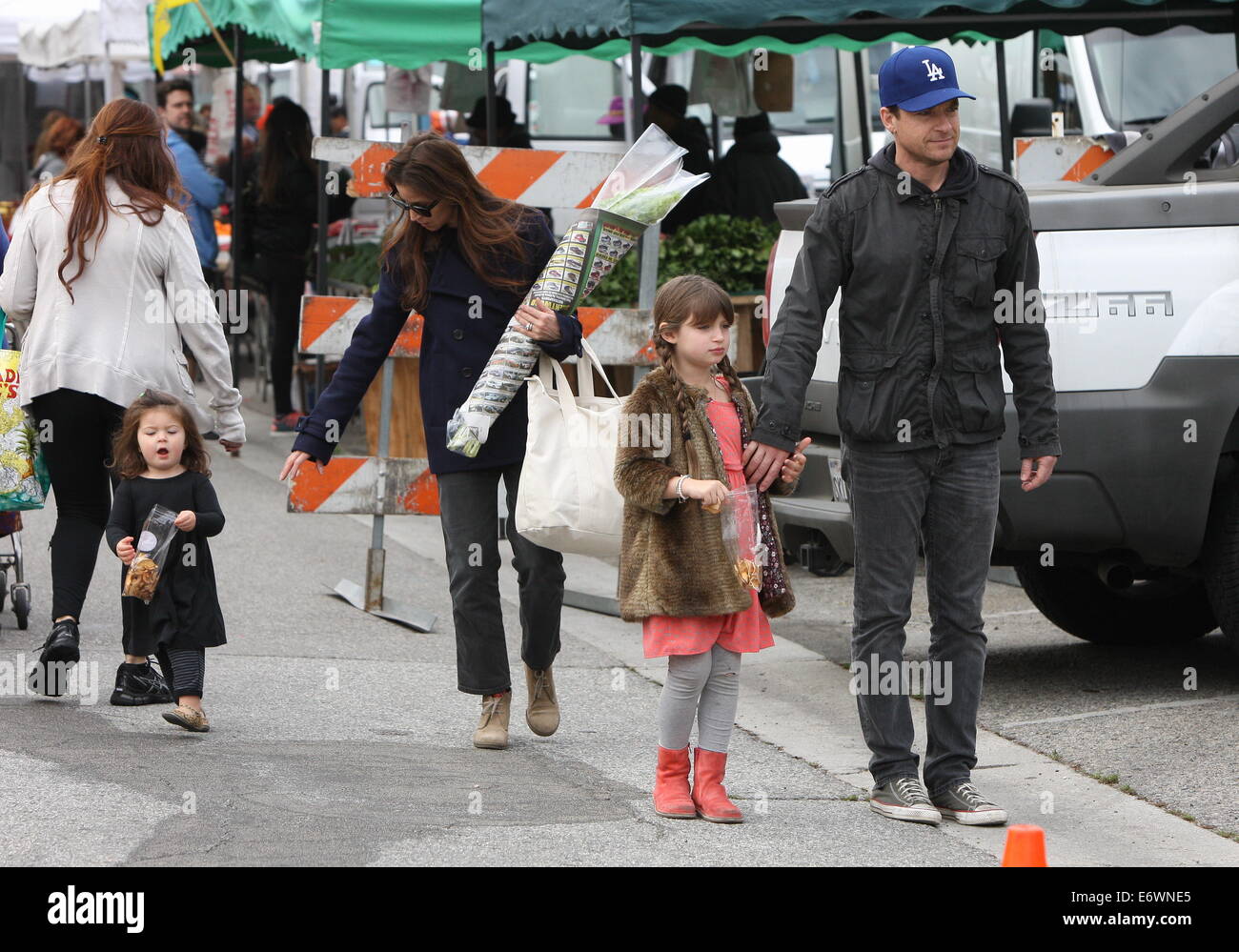 Jason Bateman took his family to a farmers market in Beverly Hills ...