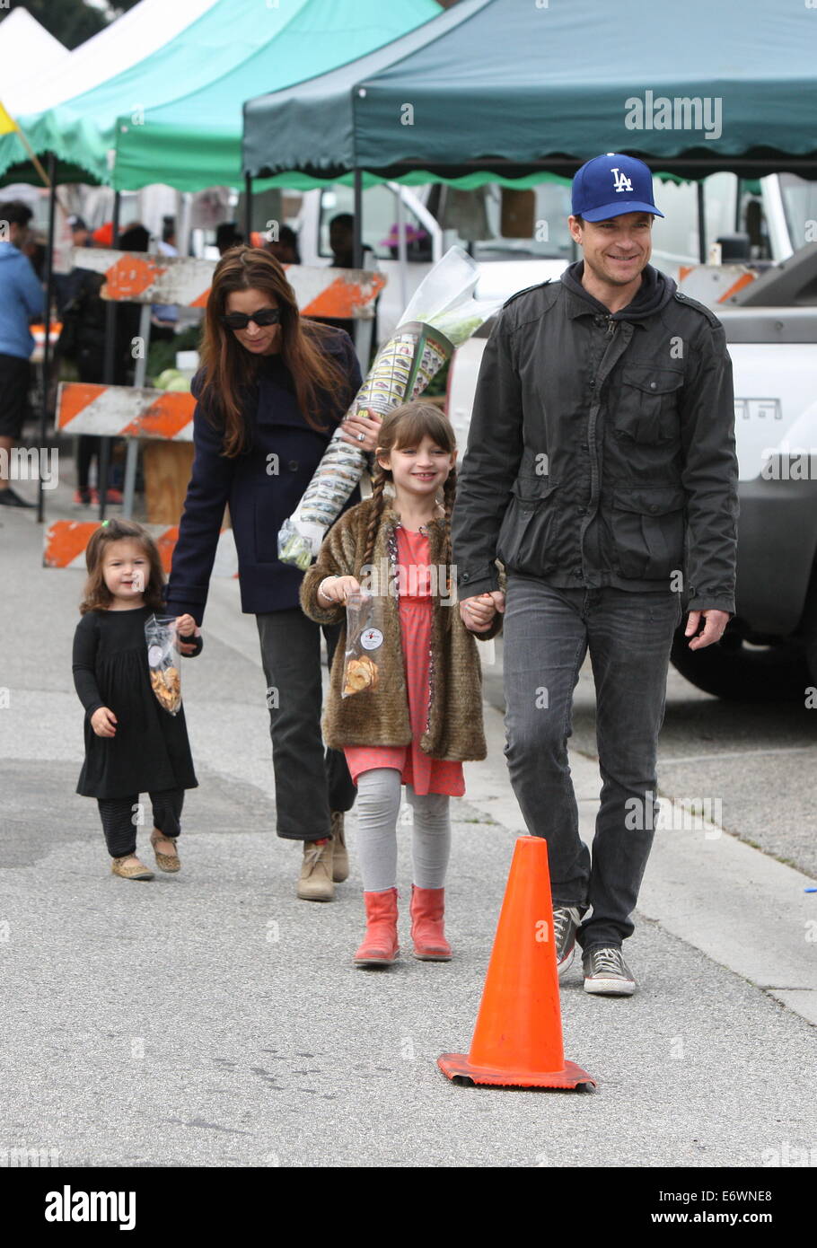 Jason Bateman took his family to a farmers market in Beverly Hills ...