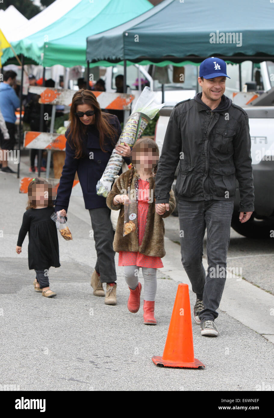 Jason Bateman took his family to a farmers market in Beverly Hills ...