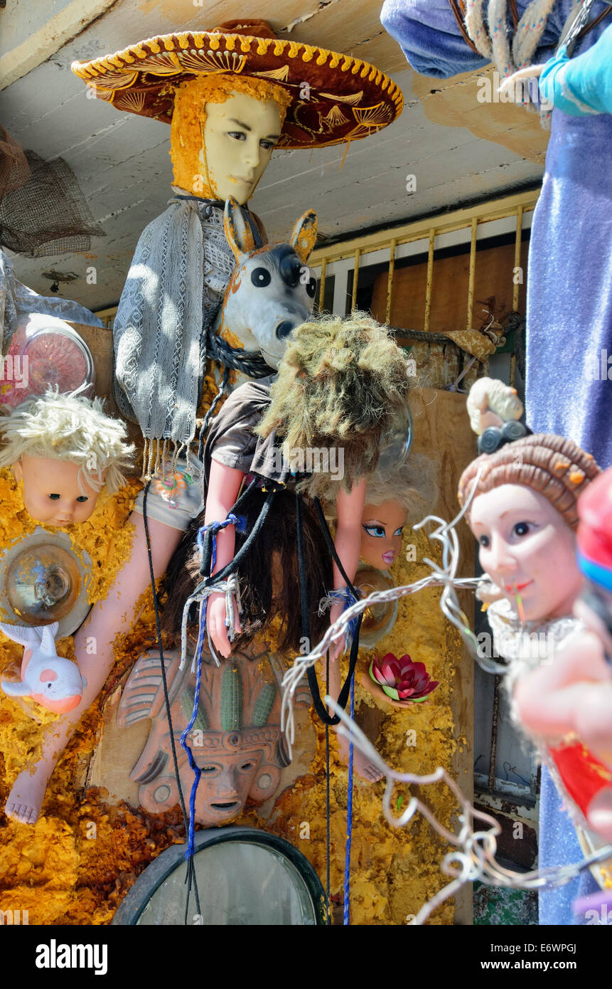 Art installation in Jaffa, made from dolls, toys, old household and ...