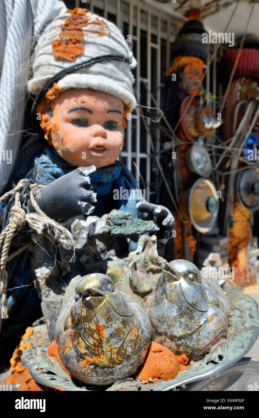 Art installation in Jaffa, made from dolls, toys, old household and ...