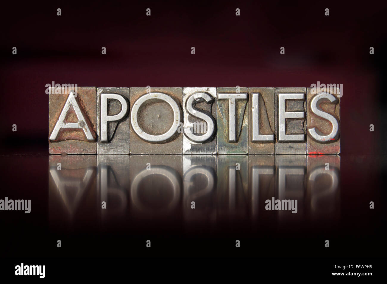 The word Apostles written in vintage letterpress type Stock Photo - Alamy