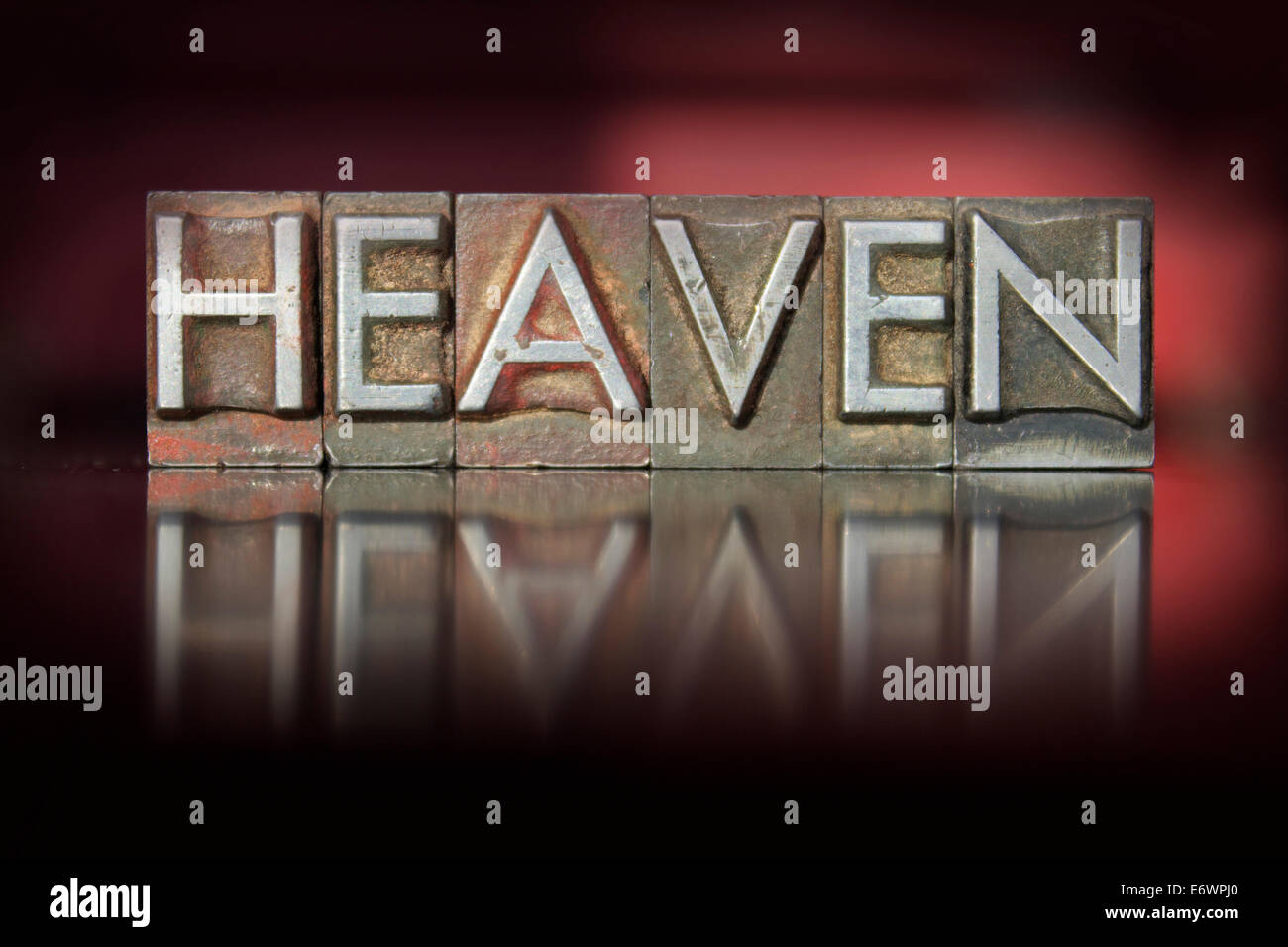 The word Heaven written in vintage letterpress type Stock Photo - Alamy