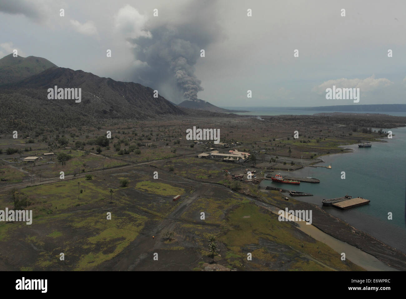 Tavurvur volcano and surroundings, Tavurvur Volcano, Rabaul, East New ...