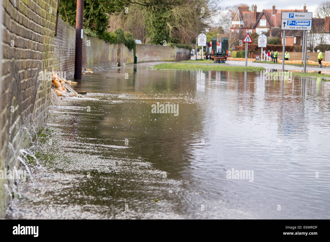 Scenes showing the flooded town of Datchet in Bucks after the river ...