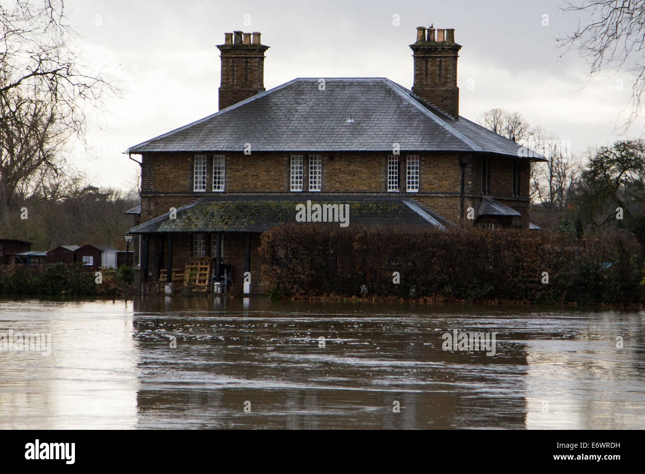 Scenes showing the flooded town of Datchet in Bucks after the river ...