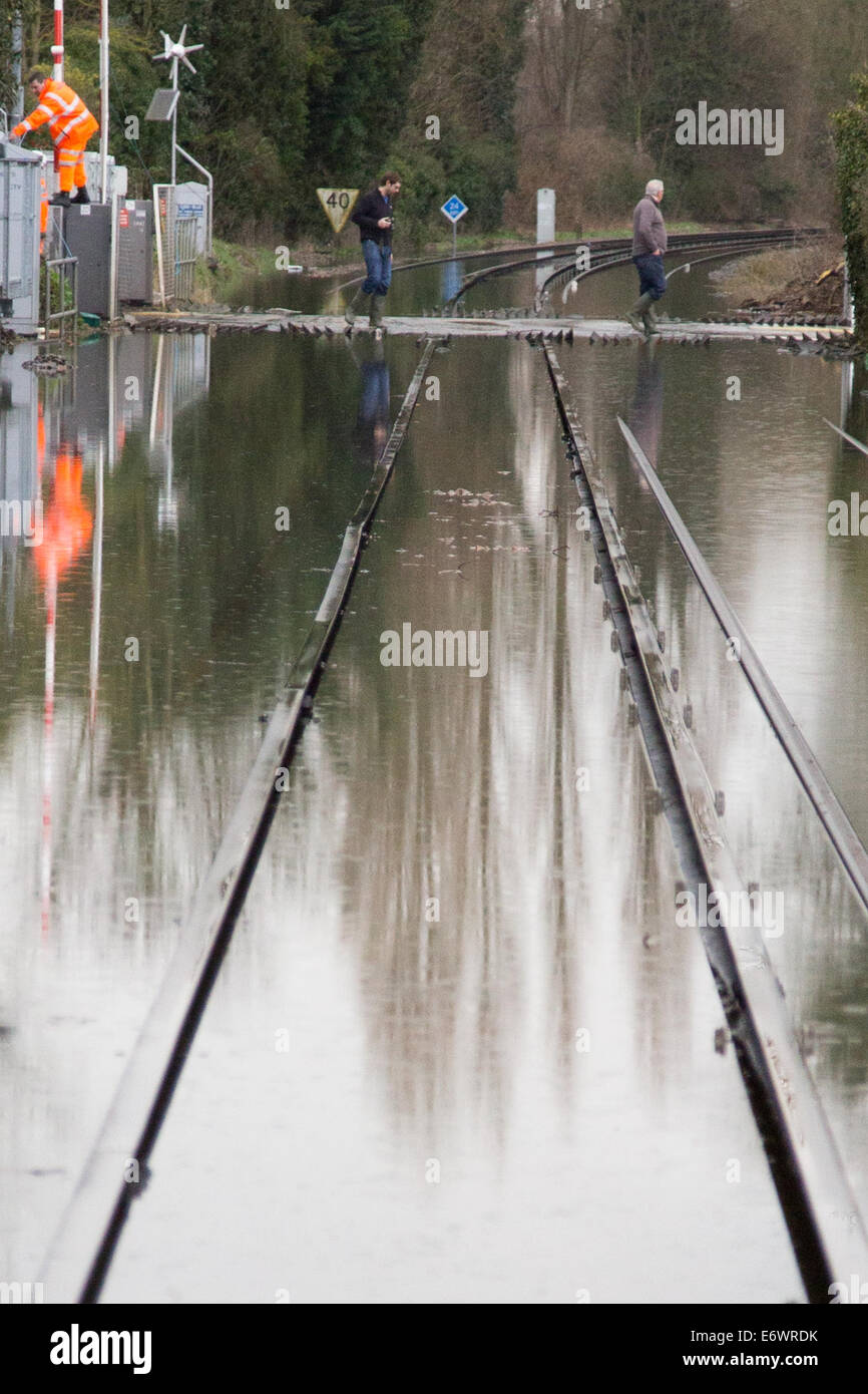 Scenes showing the flooded town of Datchet in Bucks after the river ...