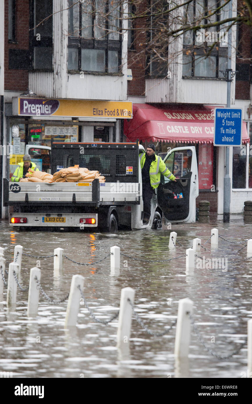 Scenes showing the flooded town of Datchet in Bucks after the river ...
