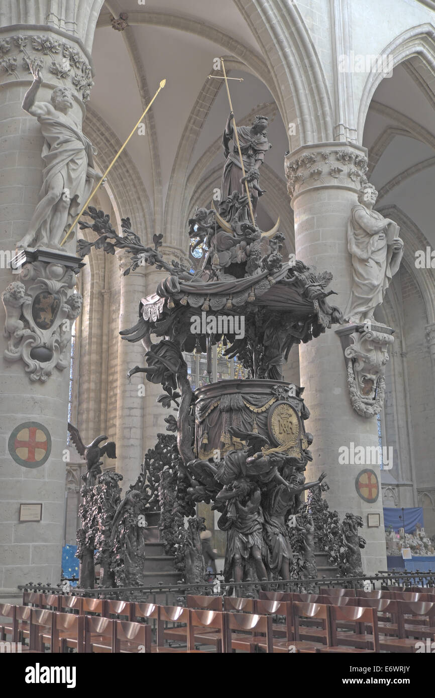 Brussels cathedral baroque pulpit hi-res stock photography and images ...