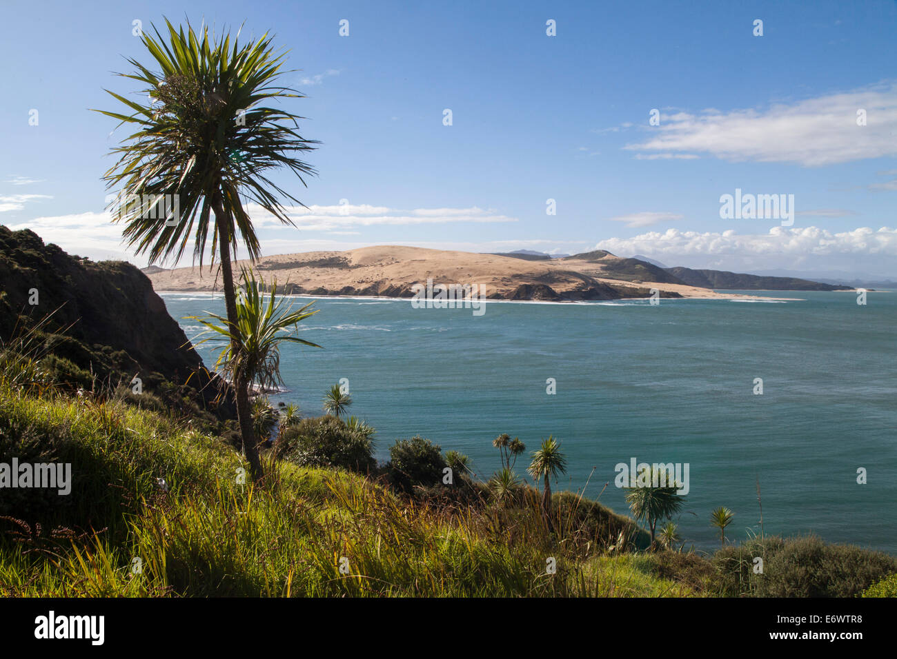 Hokianga Harbour with sand dunes in the distance, Northland, North ...