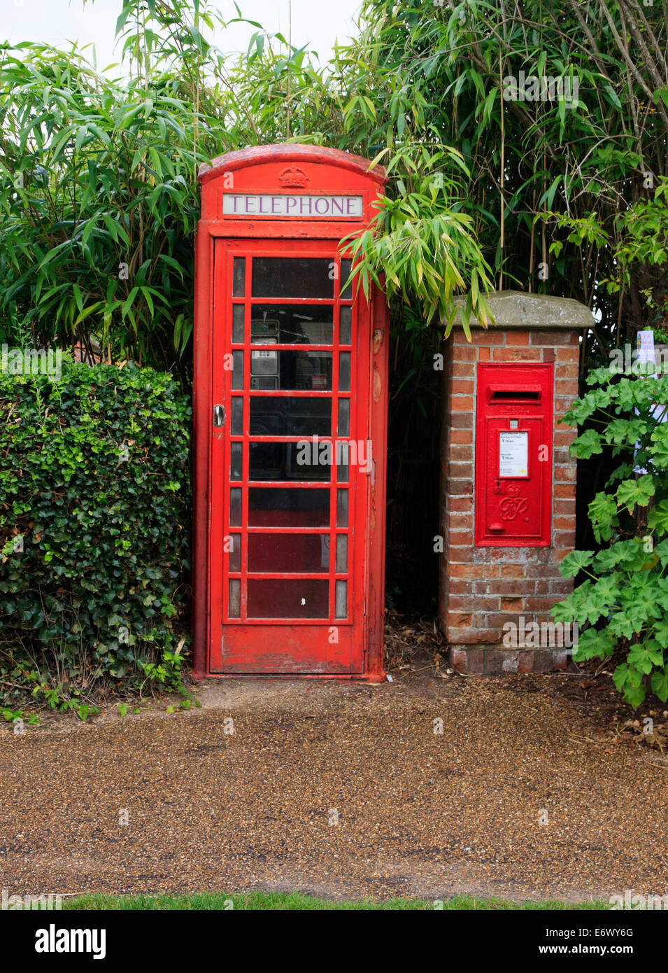 Red telephone box and post box Stock Photo - Alamy