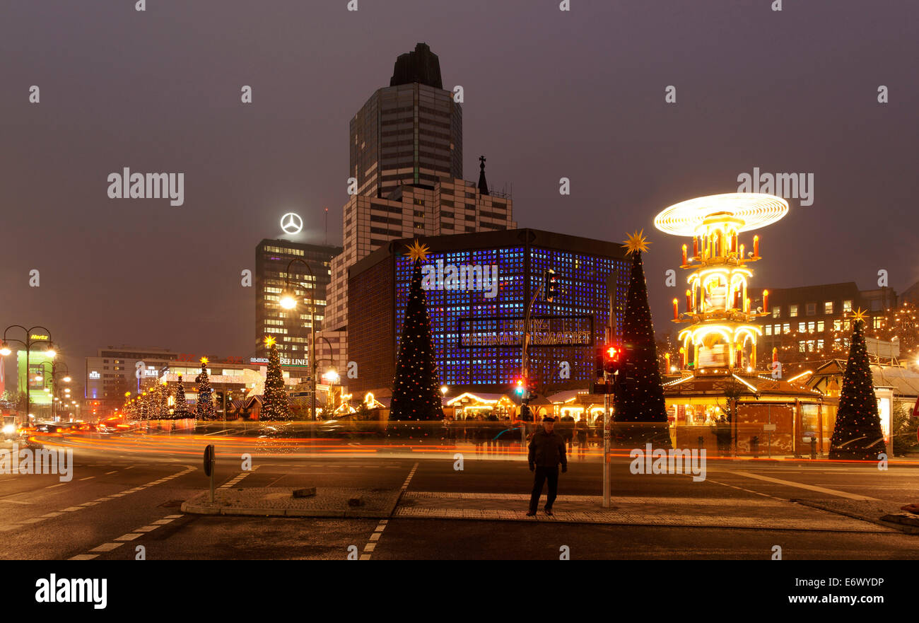 City Center Christmas market, Breitscheidplatz square, Kaiser Wilhelm ...