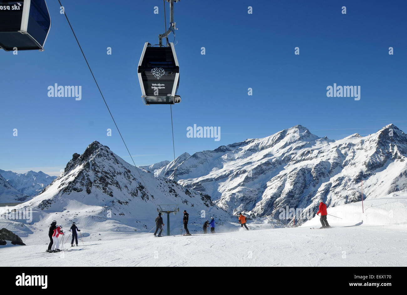 Monte Rosa ski resort, Aosta Valley, Italy Stock Photo - Alamy