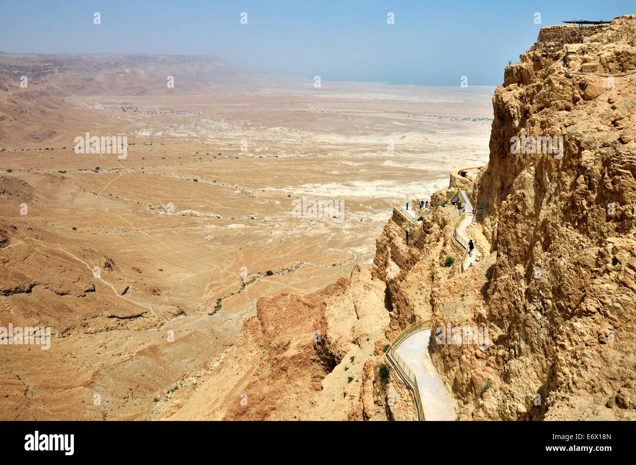 View of the Judaean Desert and Snake Path from top of Masada, Israel ...