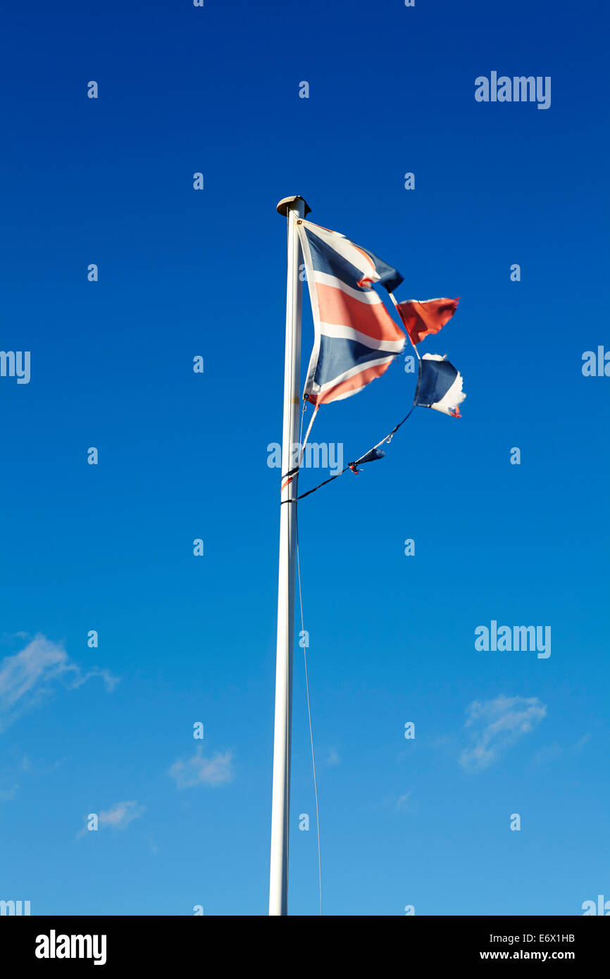Tattered UK Union flag Stock Photo - Alamy