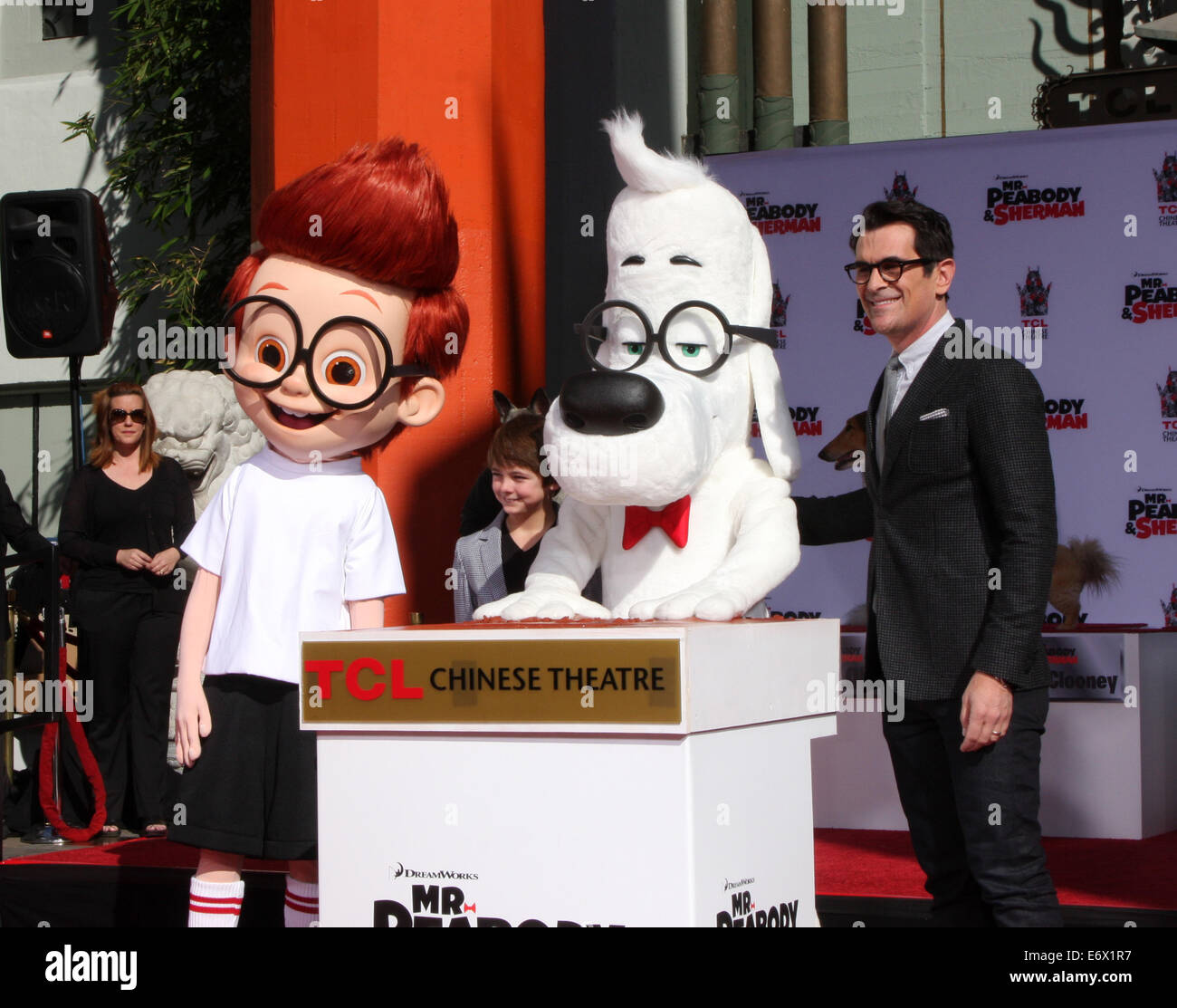 Mr Peabody paw print ceremony at the TCL Chinese Theater with sidekick ...