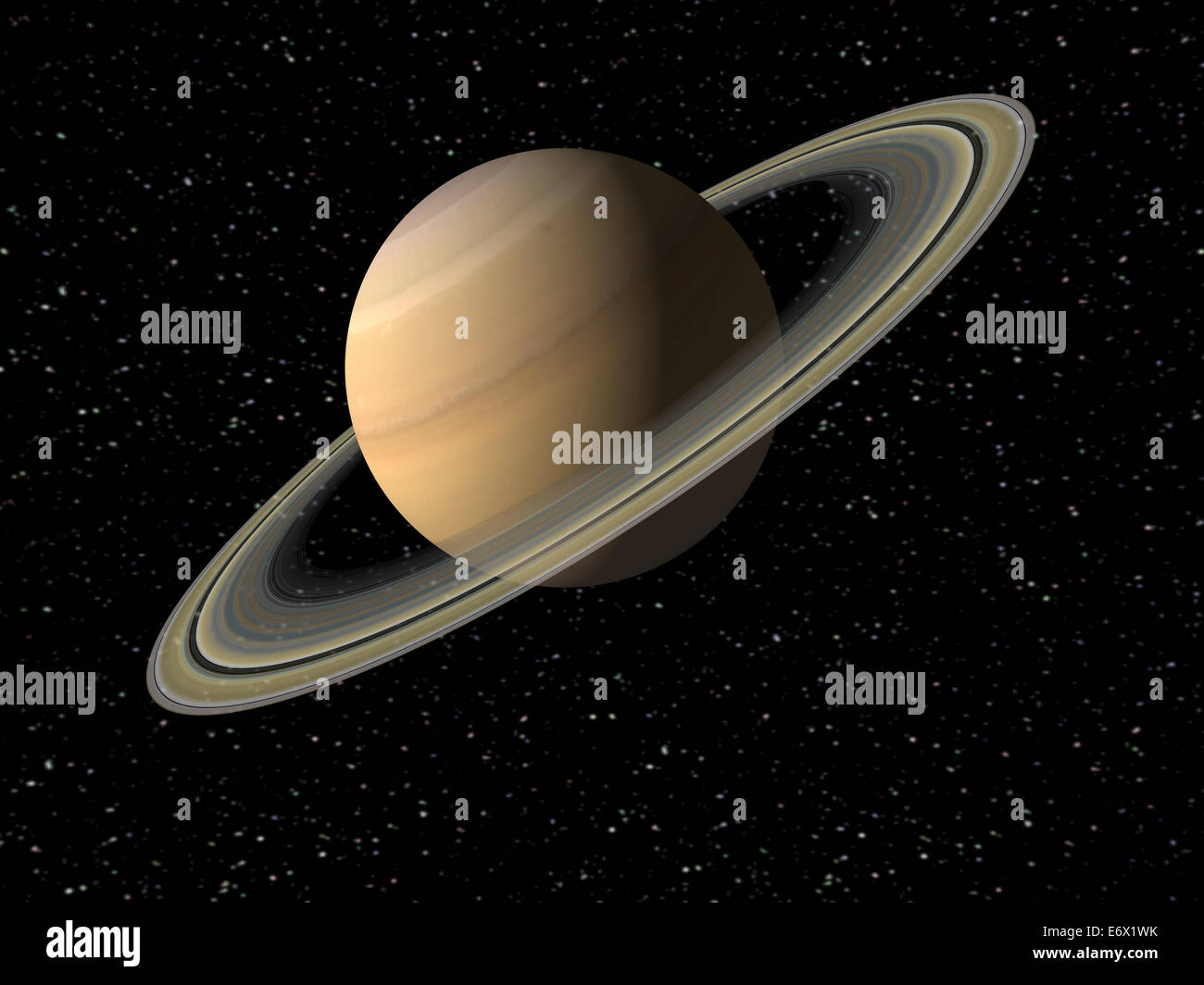 Digital Illustration of Planet Saturn Stock Photo - Alamy