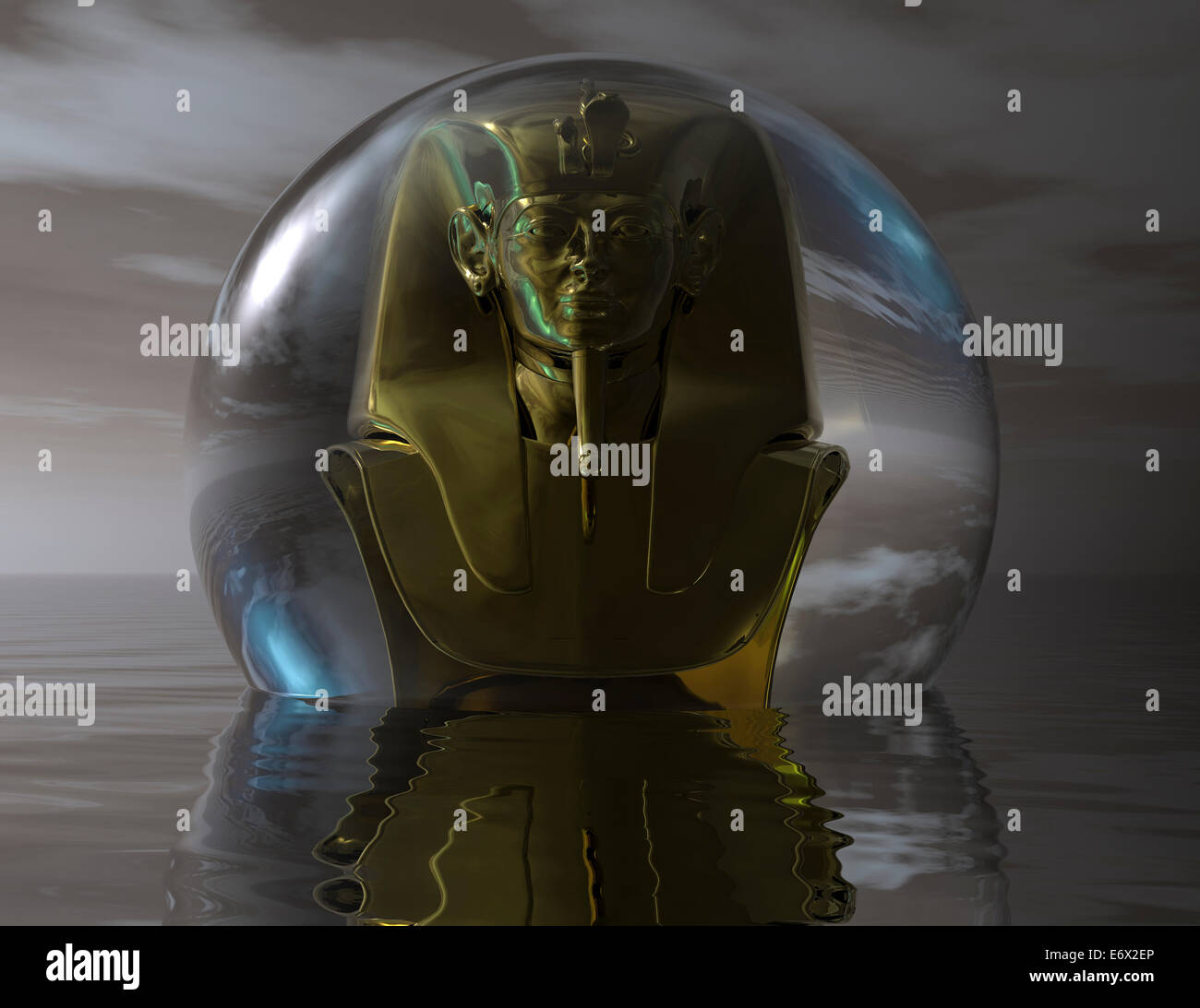 digital rendering of tut anch amun Stock Photo - Alamy