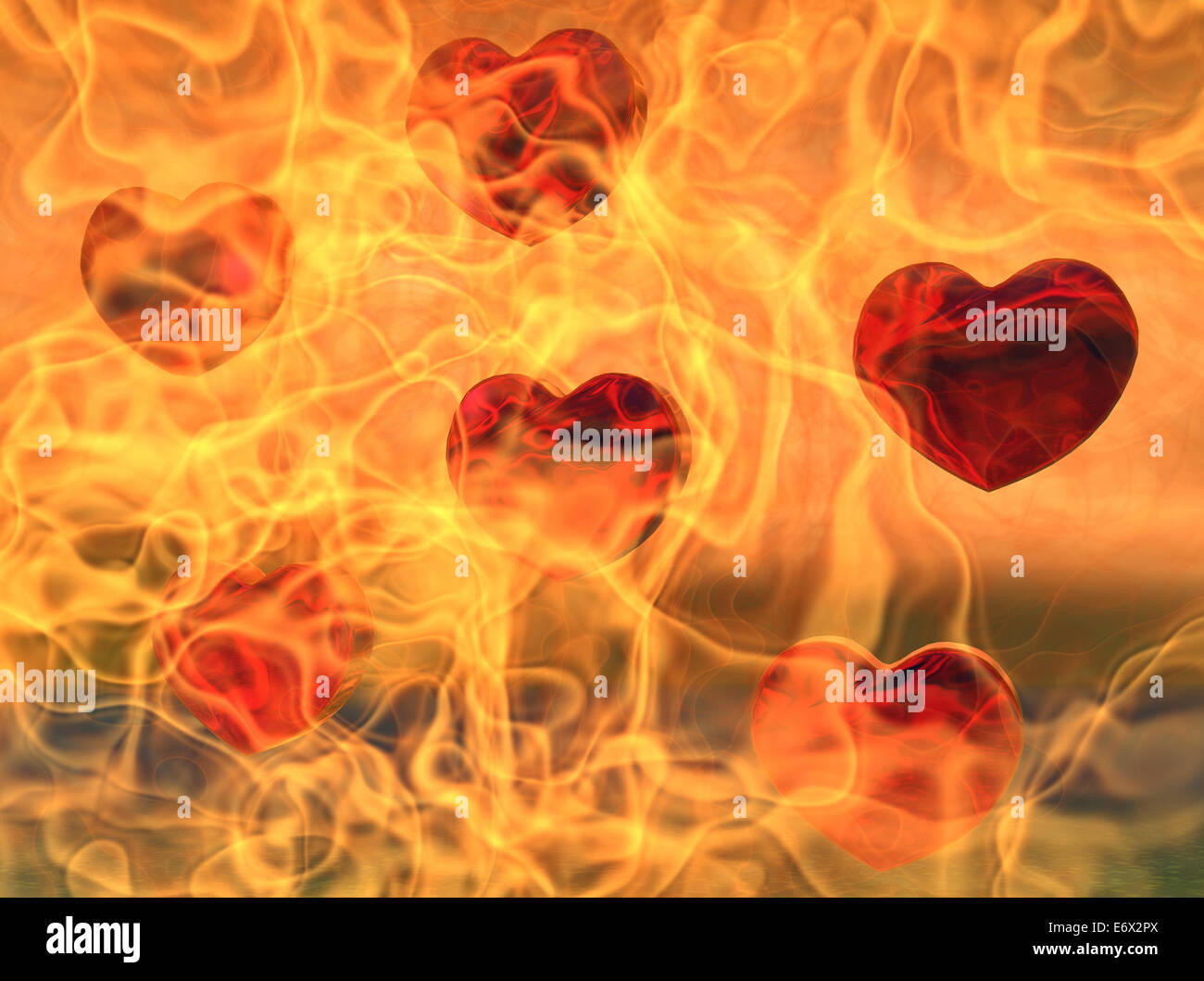 hearts in flames Stock Photo - Alamy