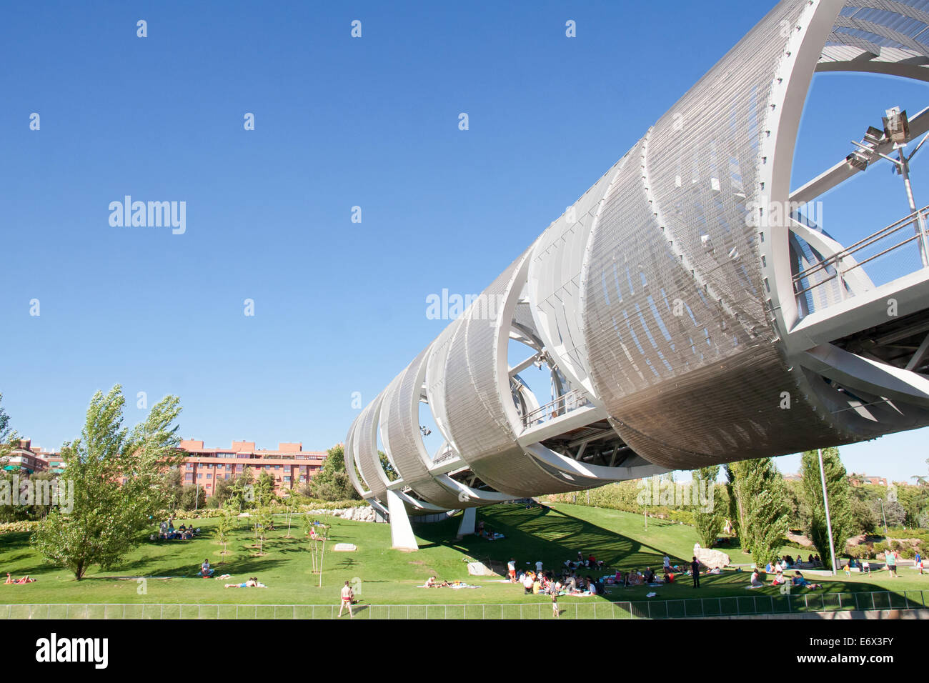 Monumental bridge of La Arganzuela or Perrault bridge, Madrid Stock ...