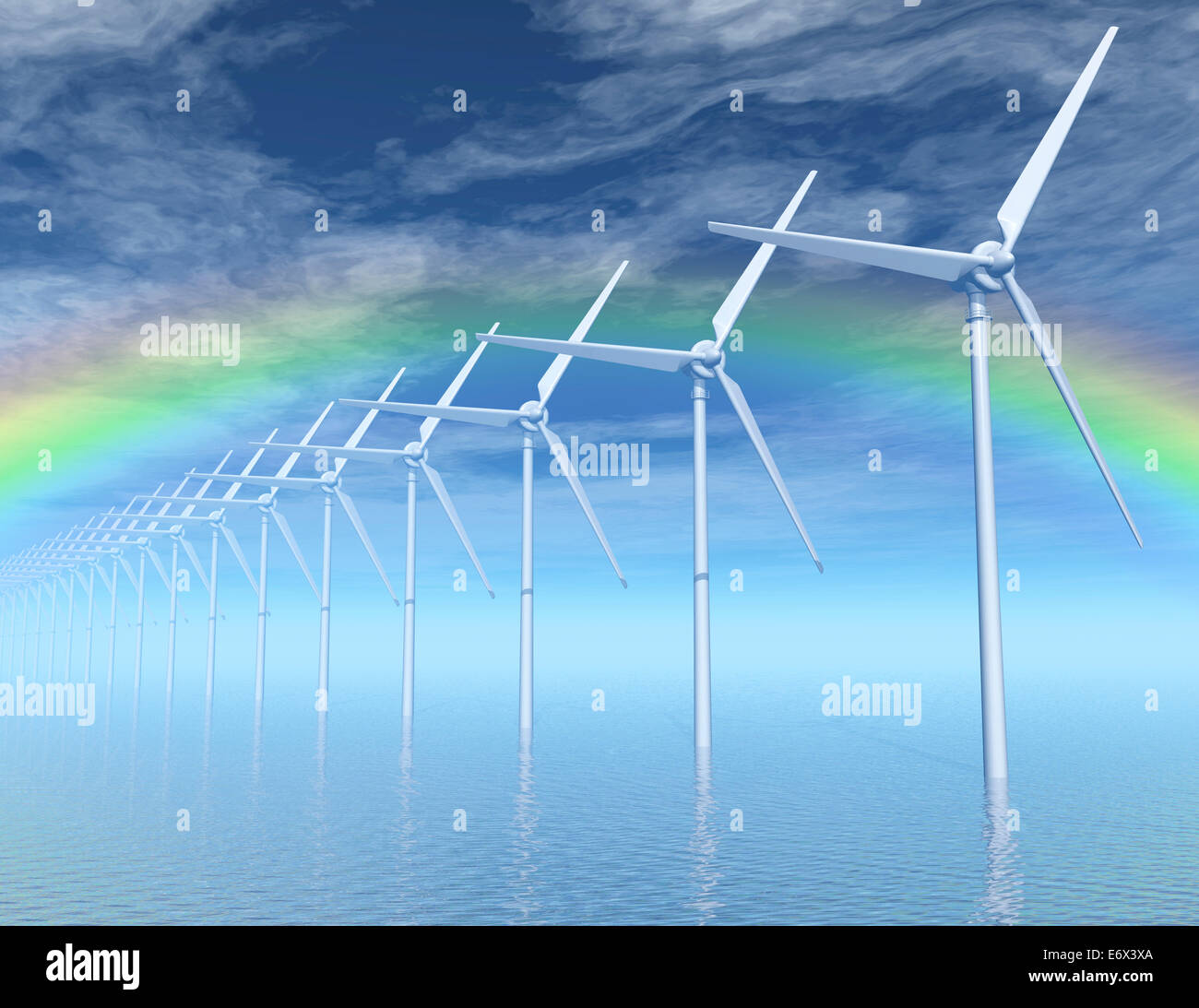 Digital visualization of a wind generator Stock Photo - Alamy