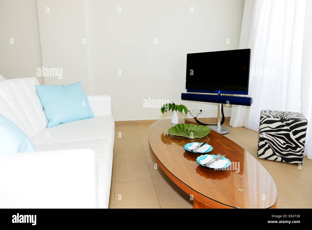 Interior of the luxury villa, Crete, Greece Stock Photo - Alamy