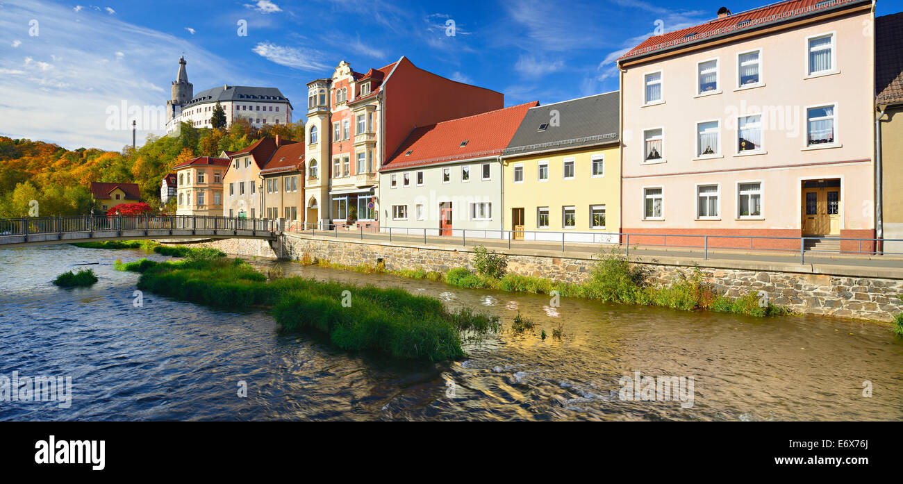 Osterburg Castle and the historic centre on the Weida River, Weida ...
