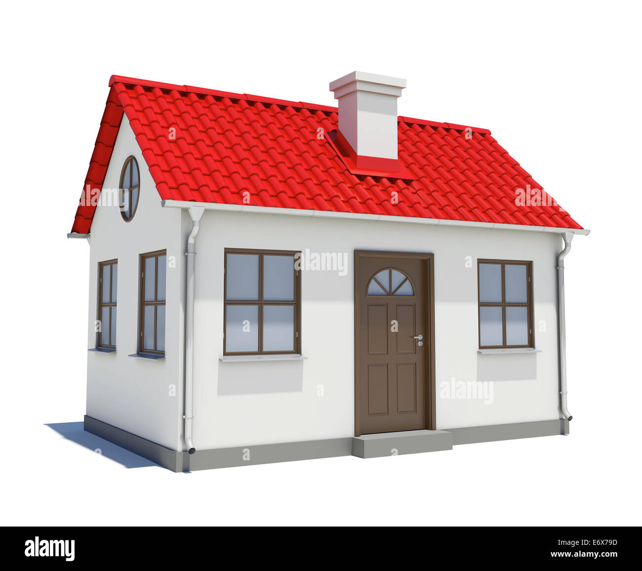 House with red roof Stock Photo - Alamy