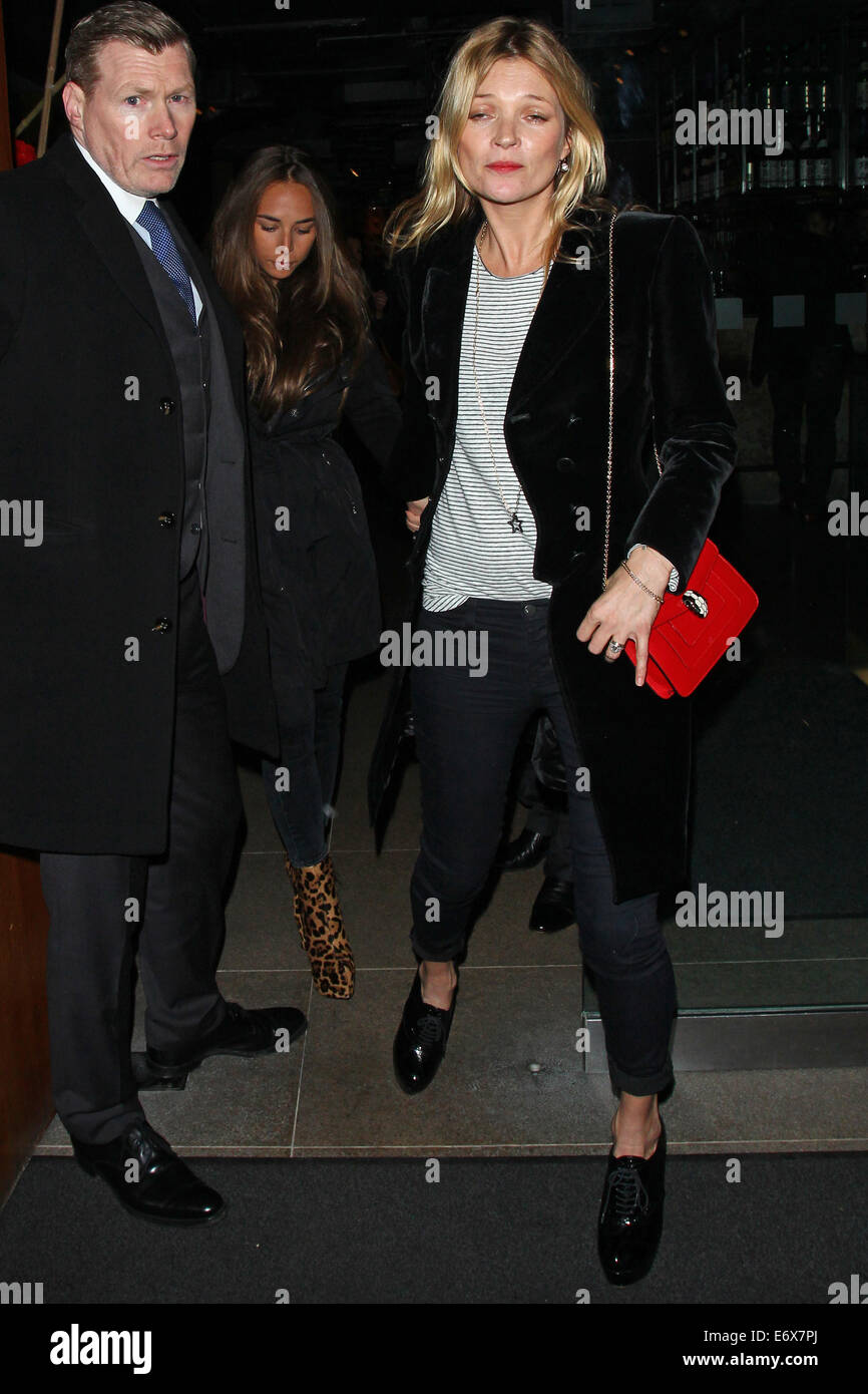Kate Moss leaving japanese restaurant, Zuma with Sir Philip Green and ...