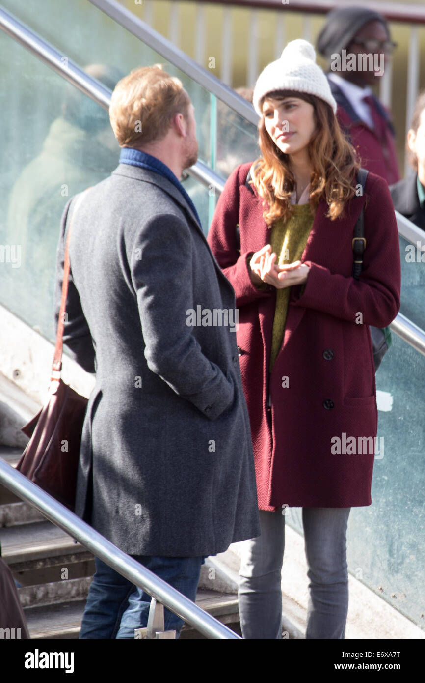Simon Pegg and Lake Bell filming 'Man Up' on location in London ...