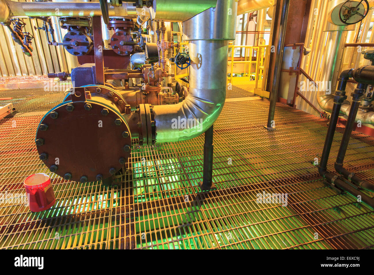 Caustic and acid mixing area of electric power plant Stock Photo - Alamy